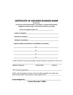 Fillable Online harrisoncounty in Bcertificateb of assumed business ...