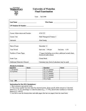 Fillable Online arts uwaterloo final08372key.doc - arts uwaterloo Fax ...
