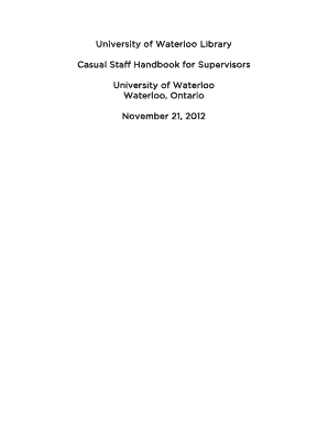 Fillable Online Casual Staff Handbook for Supervisors Fax Email Print ...