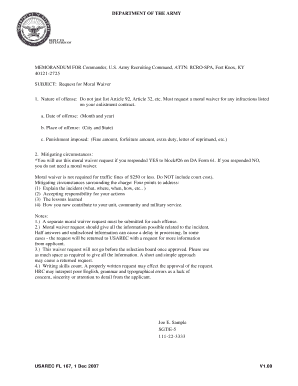 Fillable Online Army Recruiting Command, ATTN: RCRO-SPA, Fort Knox, KY ...