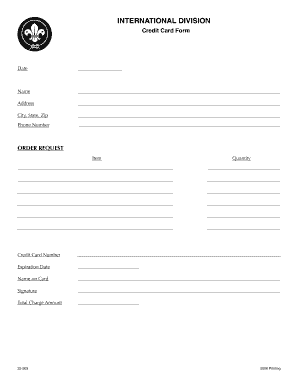 Fillable Online scouting Credit Card Form - Scouting Fax Email Print ...