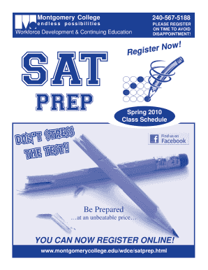 Fillable Online montgomeryschoolsmd Spring 2010 SAT Prep - 6 Pages ...