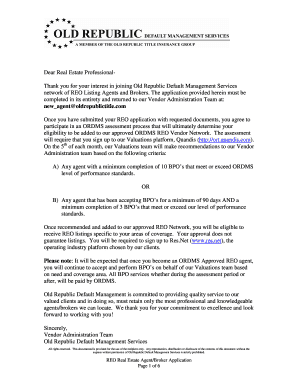 Fillable Online REO Real Estate Agent Application 02.25.doc Fax Email ...