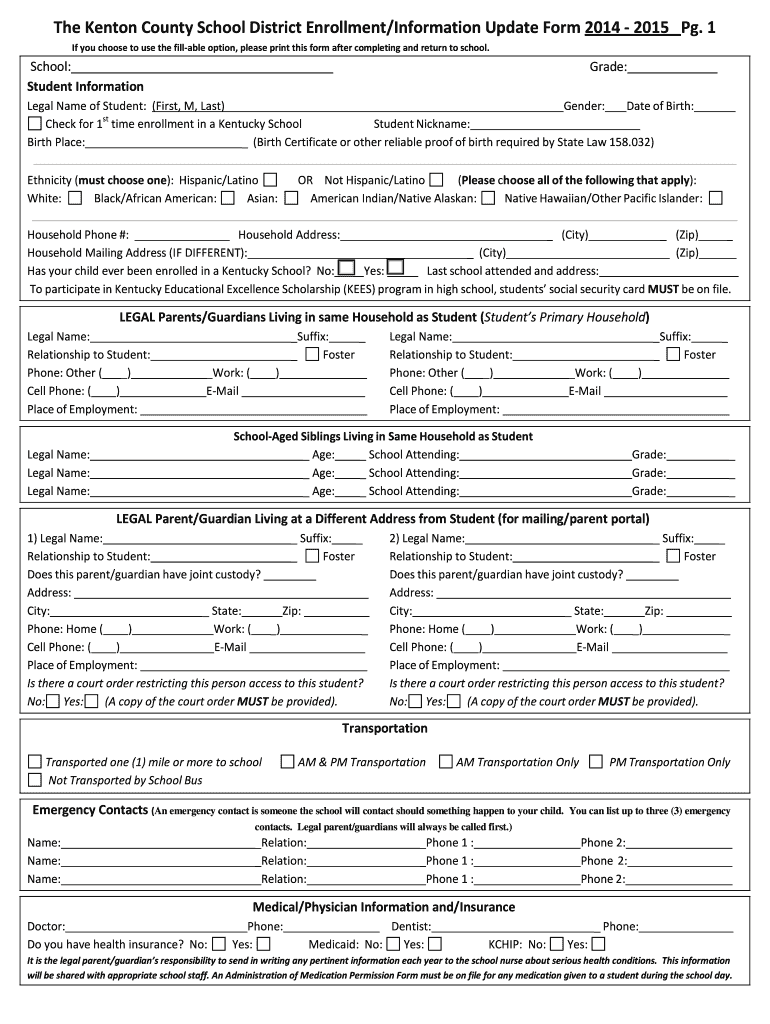 Fillable Online kenton k12 ky The Kenton County School District ...