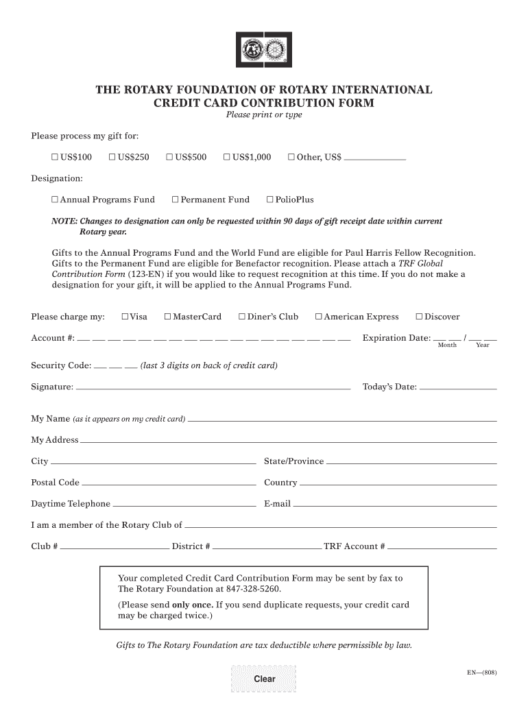 Fillable Online clubrunner The rotary foundation of rotary ...