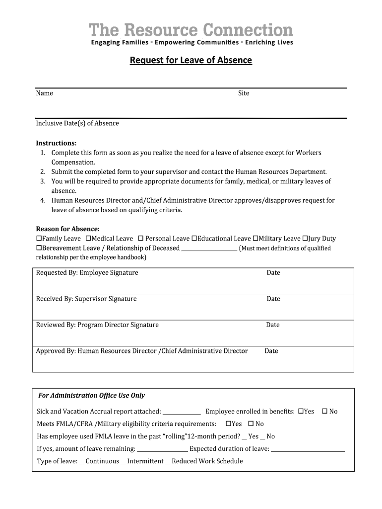 Fillable Online Inclusive Date(s) of Absence Fax Email Print - pdfFiller
