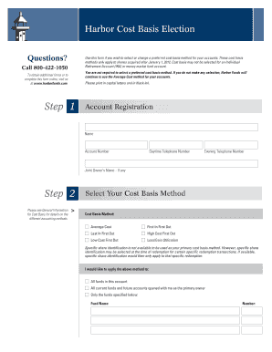 Fillable Online Cost Basis Election Form - Harbor Funds Fax Email Print ...