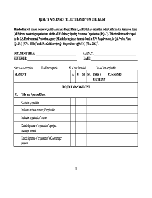 Fillable Online arb ca ARB QAPP REVIEW CHECKLISTdocx Forms ARB ...