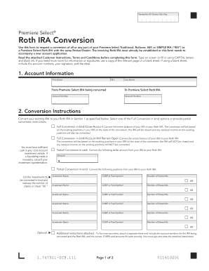 Fillable Online Broker Use Only Premiere Select Roth IRA Conversion Use ...