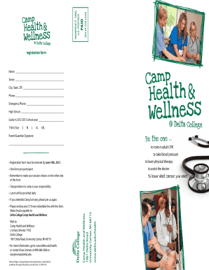 Fillable Online delta Health & Wellness Camp brochure (PDF) - Delta ...