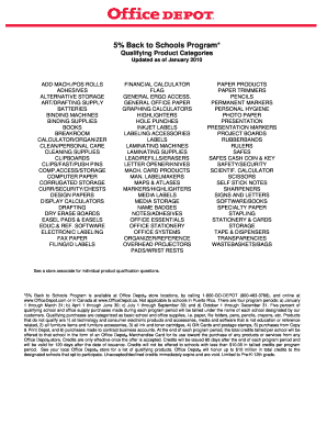 Fillable Online 5% Back to Schools Program* Fax Email Print - pdfFiller