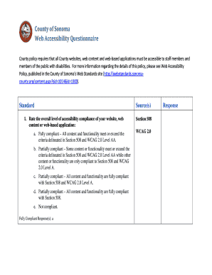 Fillable Online Web Accessibility Questionnaire Fax Email Print - pdfFiller