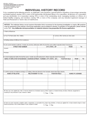 INDIVIDUAL HISTORY RECORD - City Of Lakewood - Fill and Sign Printable ...