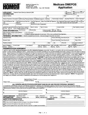 Fillable Online Medicare DMEPOS Application (Single NPI Number ONLY) - McNeil ... Fax Email ...