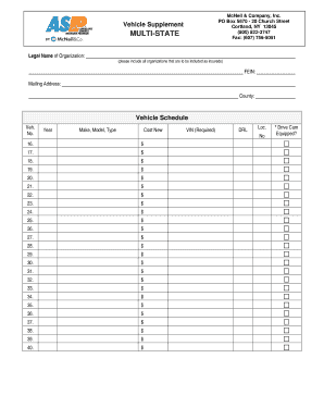 Fillable Online ASIPVehicleSupplementMultistatedoc Medicare DMEPOS Application Single NPI Number ...