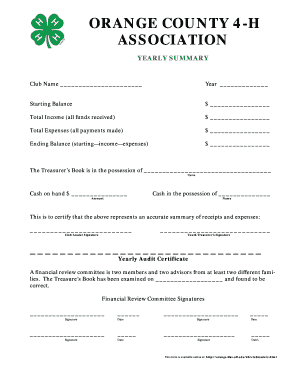 Fillable Online Yearly Summary Form.pub Fax Email Print - pdfFiller
