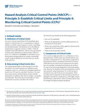 Fillable Online Principle 3: Establish Critical Limits and Principle 4 ...