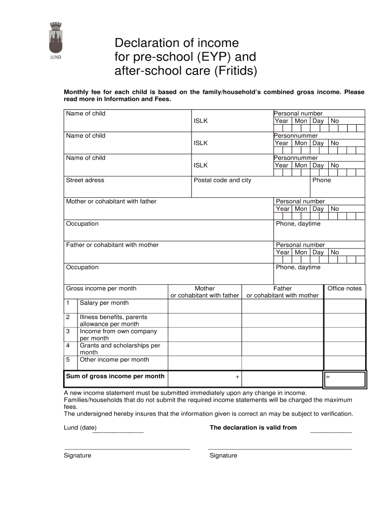 Fillable Online Income statement form Fax Email Print - pdfFiller