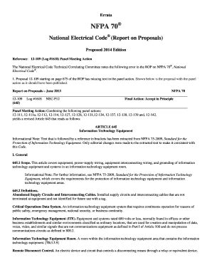 Fillable Online nfpa National Electrical Code (Report on Proposals) Fax ...