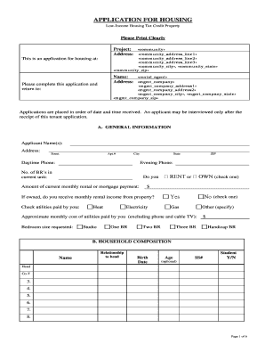 Fillable Online Applications - Application for Housing - Legal - Bostonpost ... Fax Email Print ...