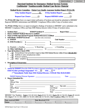 Fillable Online miemss umaryland Maryland Institute for Emergency ...