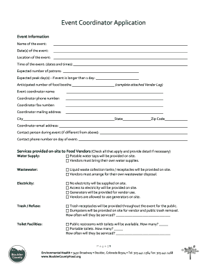 Fillable Online bouldercounty Important Information for Event ...