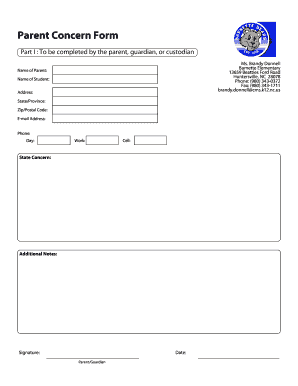 Fillable Online schools cms k12 nc Parent_Concern_Form Fax Email Print ...