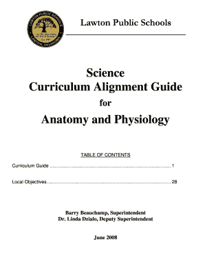 Fillable Online Science Curriculum Alignment Guide Anatomy and ...