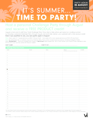 Fillable Online PARTY AGAIN Fax Email Print - pdfFiller