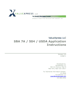 Fillable Online SBA 7A / 504 / USDA Application Fax Email Print - pdfFiller