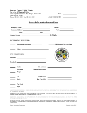 Fillable Online Survey Information Request Form - Brevard County Fax Email Print - pdfFiller