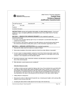 Fillable Online wsdot wa Utility Permit or Franchise Application ...
