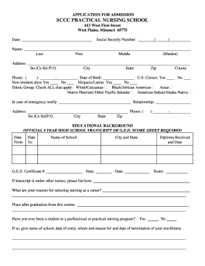 Fillable Online Practical Nursing (LPN) Application - West Plains ...