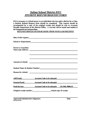 Fillable Online Student Refund Request Form Fax Email Print - pdfFiller