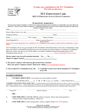 Fillable Online Printable Foundation Giving Form - Tarrant County College Alumni Fax Email Print ...