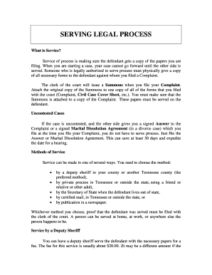 Fillable Online SERVING LEGAL PROCESS Fax Email Print - pdfFiller
