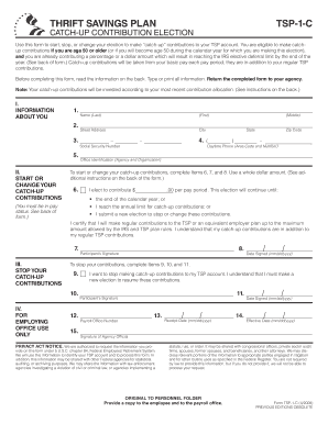 Fillable Online TSP-1-C - Catch-Up Contribution Election - tsp forms ...