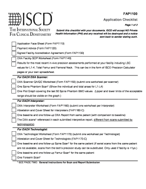Fillable Online iscd FAP1100 Application Checklist - ISCD Fax Email ...