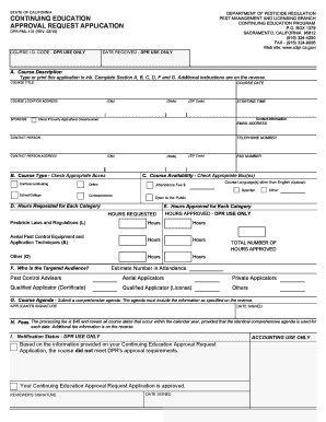 Fillable Online cdpr ca dpr-pml-131 Continuing Education Approval ...