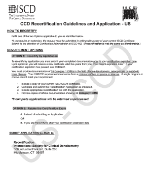Fillable Online iscd CCD Recertification Guidelines and Application US ...