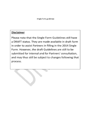 Fillable Online Single form guidelines introduction - DG Echo Partners ...