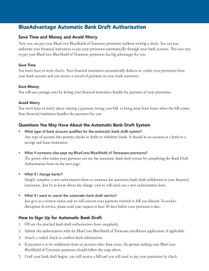 Fillable Online Bank draft form - BCBST-Medicare Fax Email Print ...