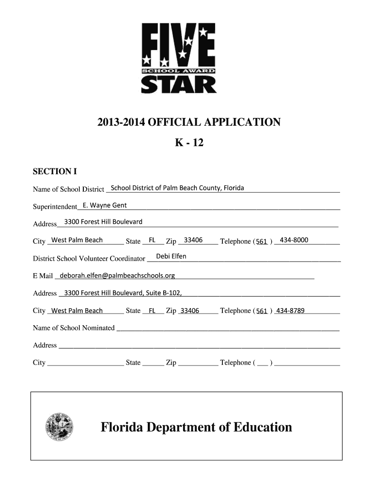Fillable Online palmbeachschools City State Zip Telephone ( 561 ) Fax Email Print - pdfFiller