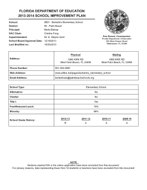 Fillable Online palmbeachschools SIP Online :: Florida Department of ...