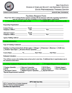 Fillable Online dhses ny Facilities Request Form - Division of Homeland ...