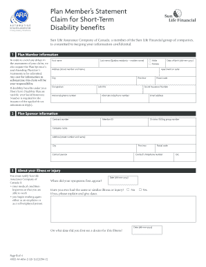 Fillable Online Short Term, Member Statement Form Fax Email Print ...