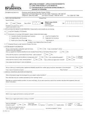Fillable Online www2 gnb Long Term Disability Claim Forms - Long Term ...