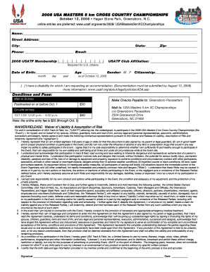 Fillable Online usatf Printable entry form - USA Track & Field - usatf ...