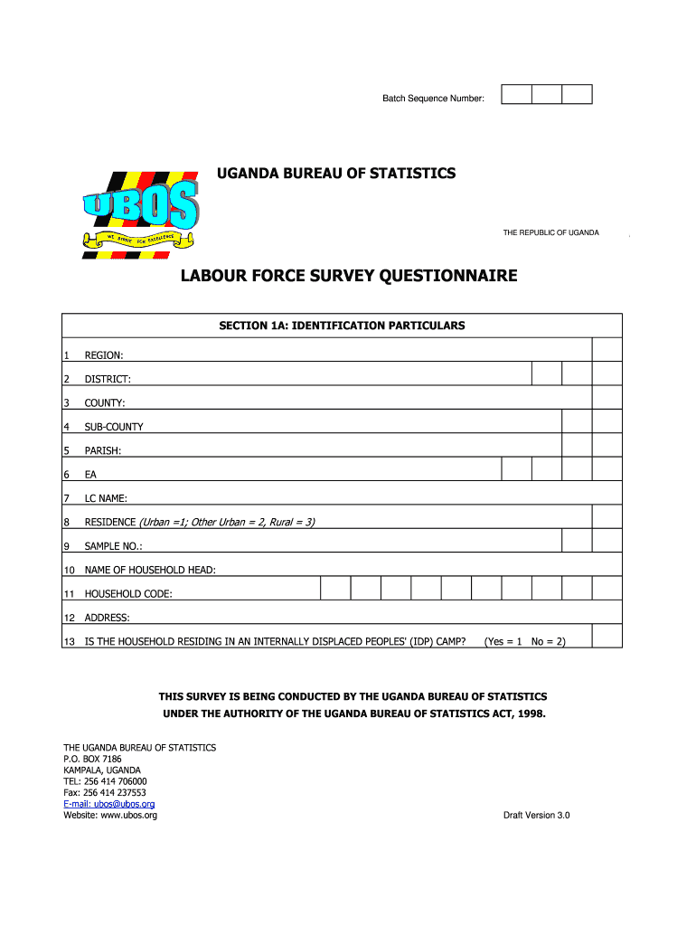 Fillable Online siteresources worldbank LABOUR FORCE SURVEY ...