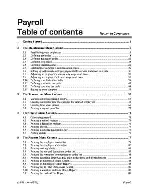 Fillable Online Payroll Table of contents - Down To Earth Business ...